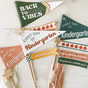 First Day of School Pennants Printable, Lunch Notes, and Decorative ...