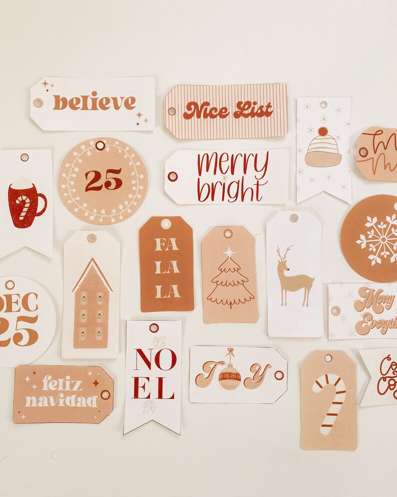 21 Printable Boho Christmas Gift Tags | Christmas Gift Tags, Boho ...
