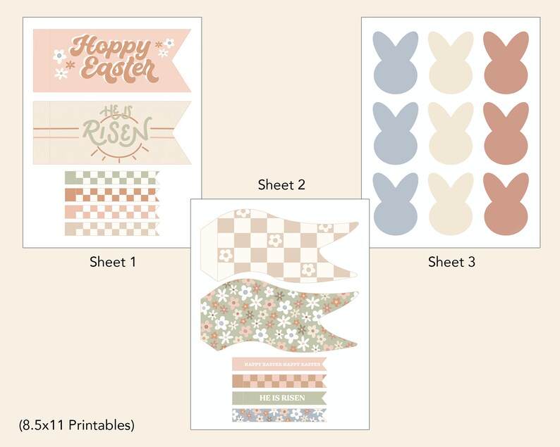 Easter Pennant Flags and Printables Bundle 6 Downloadable - Etsy