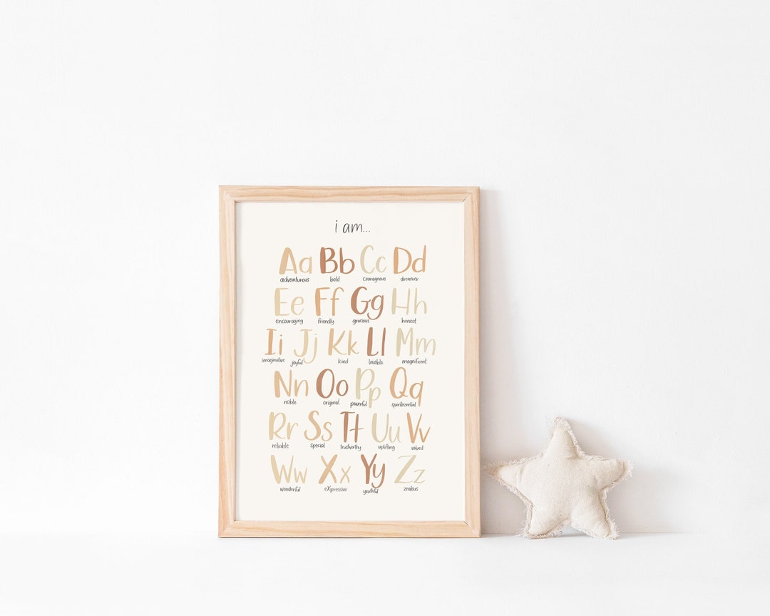 Affirmation Alphabet Poster Printable Art, Kids Wall Art, ABC Poster ...