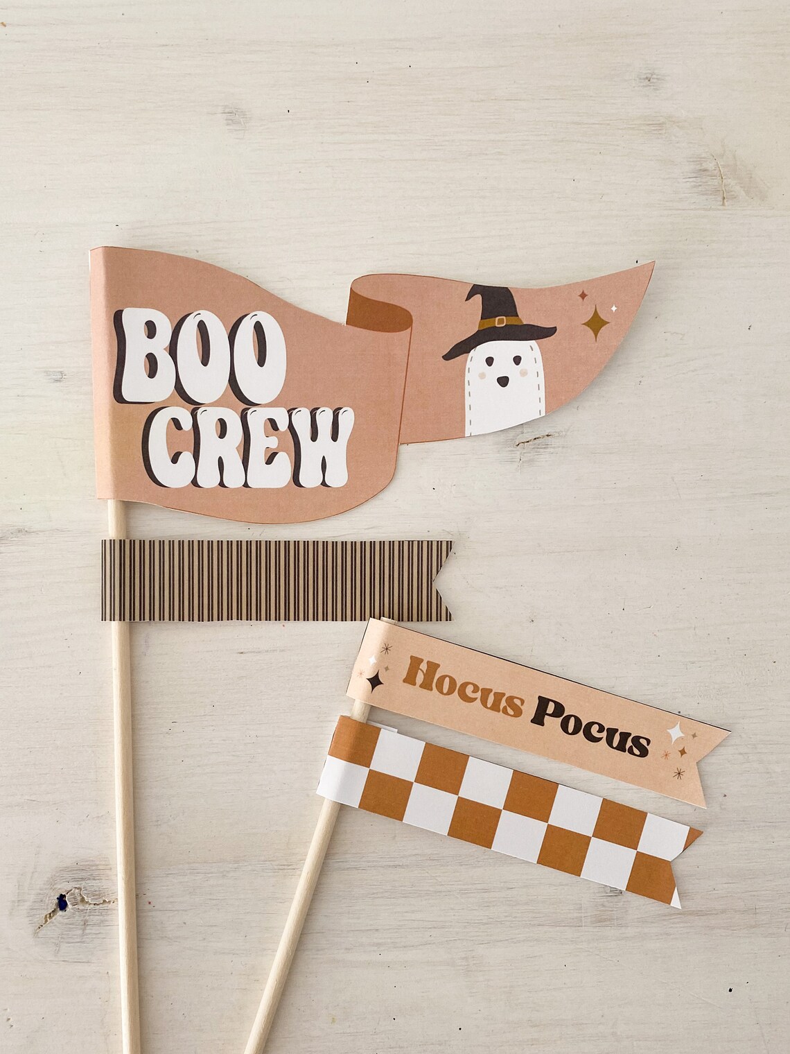Halloween Pennant Flag Bundle Neutral Halloween Flags Boo - Etsy