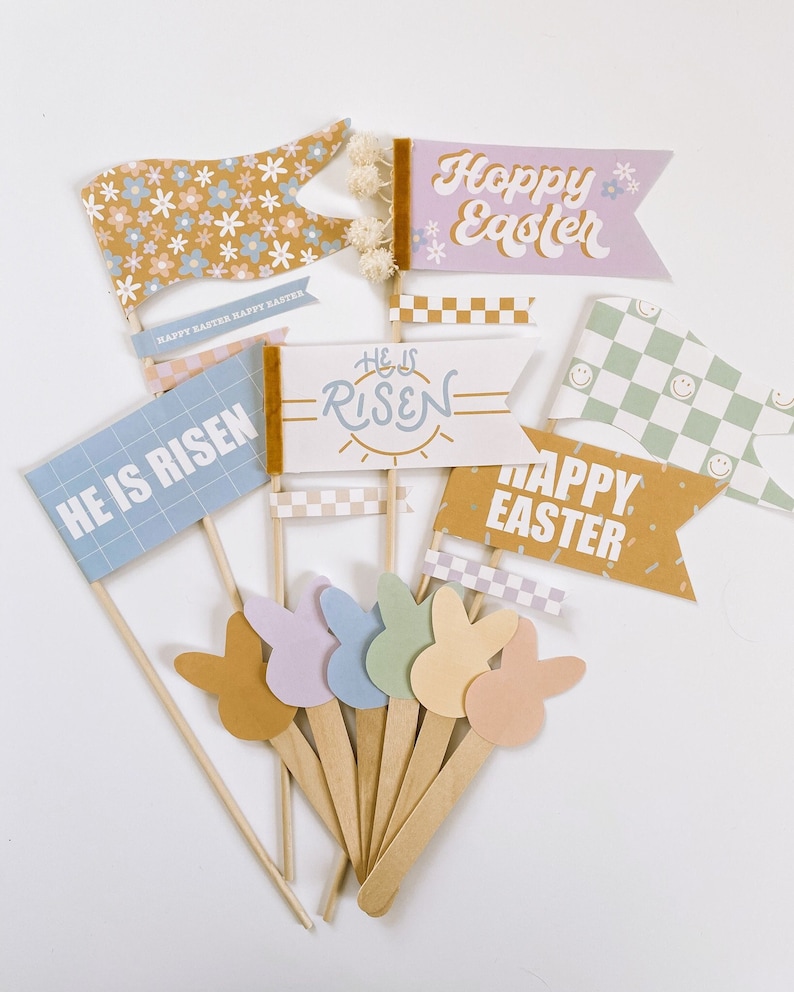 Easter Pennant Flags and Printables Bundle | 6 Downloadable Flags, 18 ...