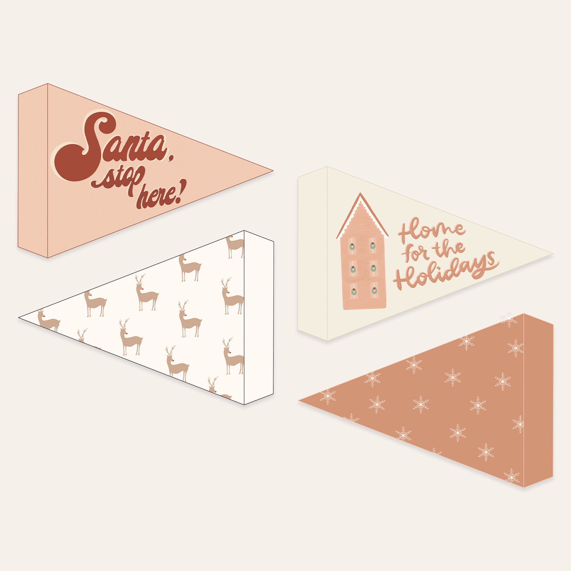 14 Christmas Printable Pennant Flags Bundle Kids Christmas - Etsy