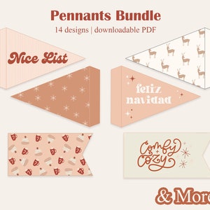 14 Christmas Printable Pennant Flags Bundle | Kids Christmas Printables ...