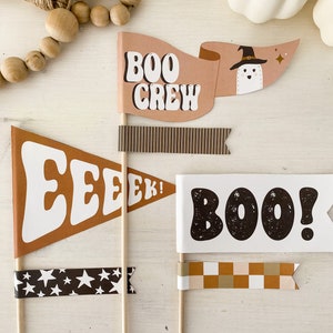 Halloween Pennant Flag Bundle | Neutral Halloween Flags, Boo Basket ...