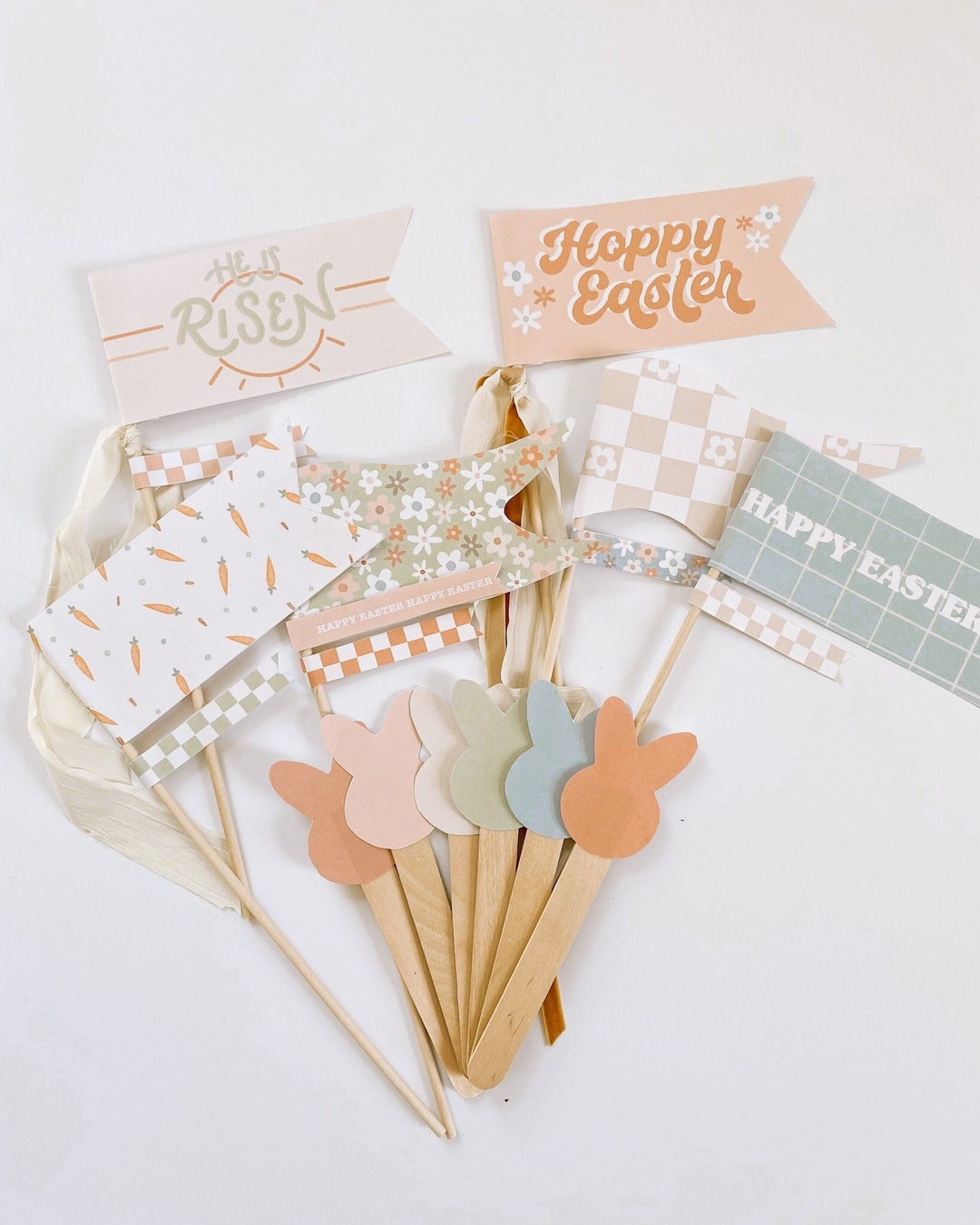 Easter Pennant Flags and Printables Bundle | 6 Downloadable Flags, 18 ...