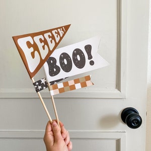 Halloween Pennant Flag Bundle | Neutral Halloween Flags, Boo Basket ...
