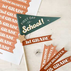 First Day of School Pennants Printable, Lunch Notes, and Decorative ...