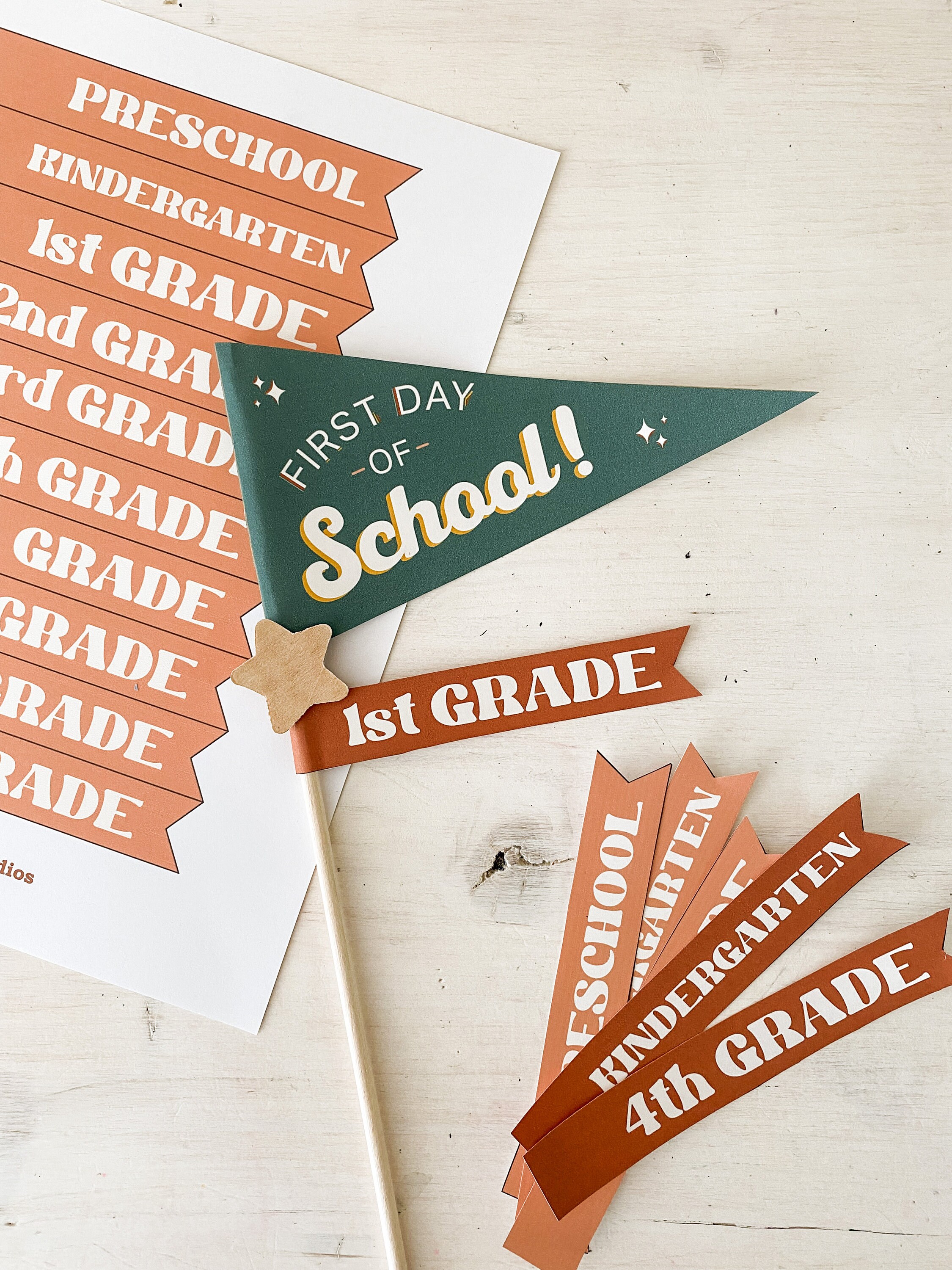 First Day of School Pennants Printable, Lunch Notes, and Decorative ...