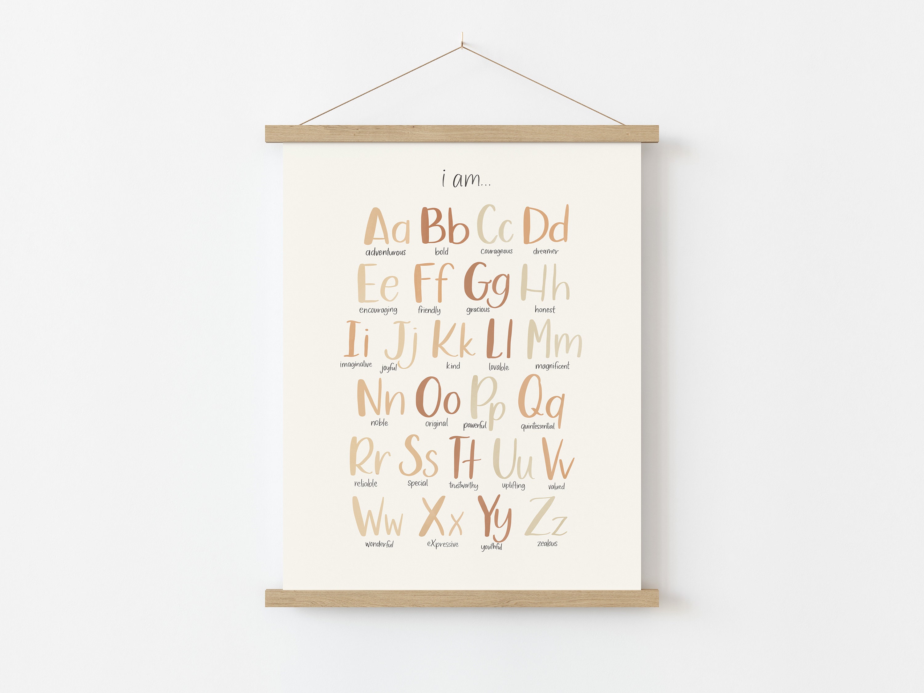 Affirmation Alphabet Poster Printable Art, Kids Wall Art, ABC Poster ...