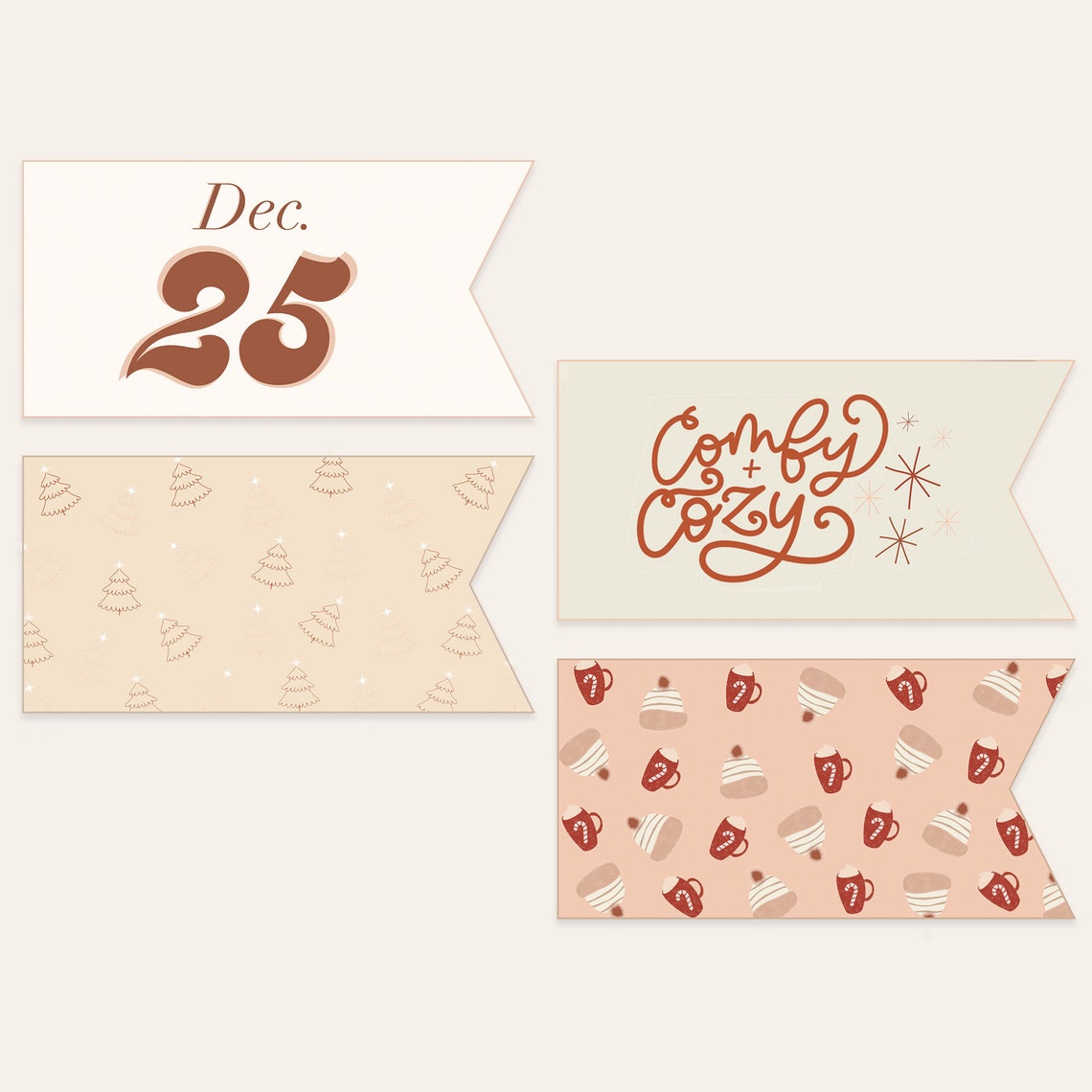 14 Christmas Printable Pennant Flags Bundle Kids Christmas | Etsy