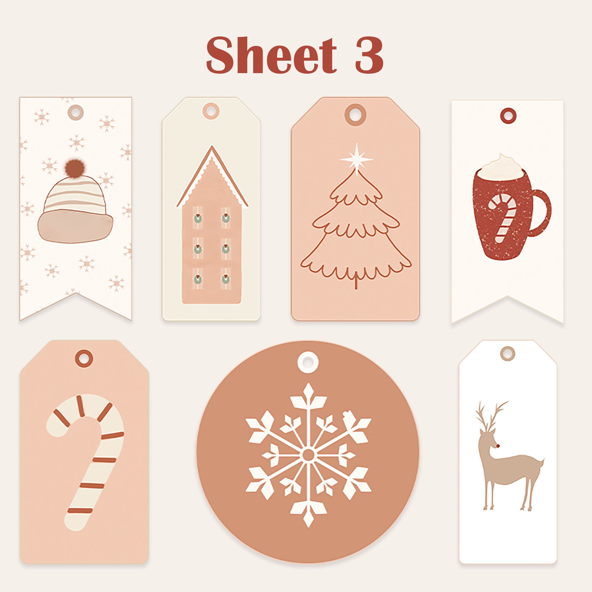 21 Printable Boho Christmas Gift Tags | Christmas Gift Tags, Boho ...