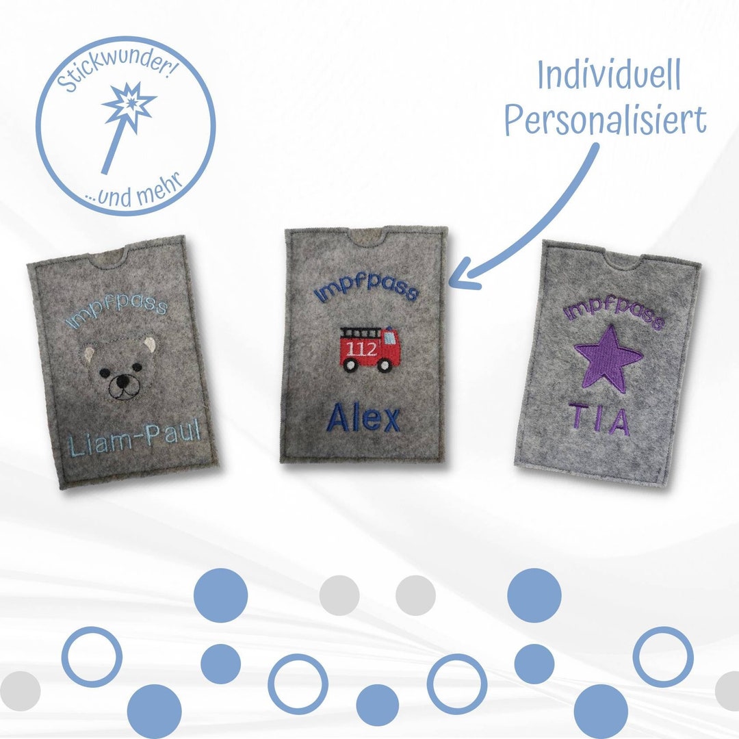 Personalized Vaccination Certificate Cover Made of Felt, Vaccination ...