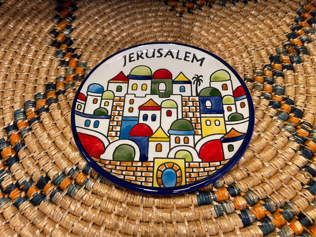Palestine Pottery Jerusalem Painting Plate 19 Cm Handmade & Hand ...