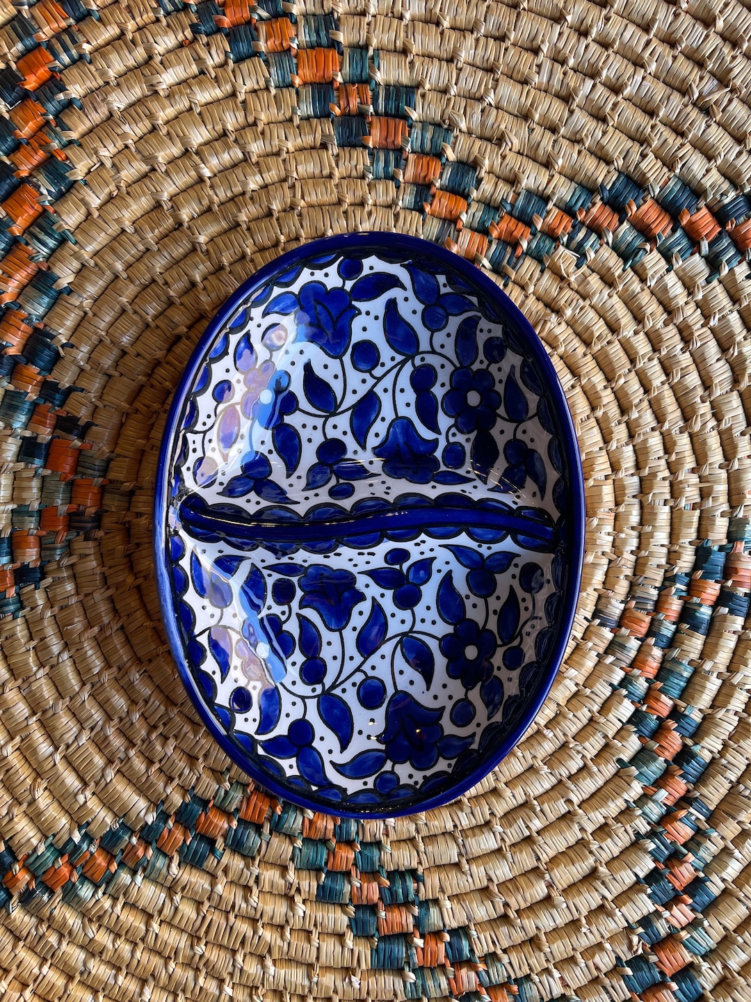 Palestinian Pottery Divided Plate Ceramic Handmade & Hand Painted Made ...