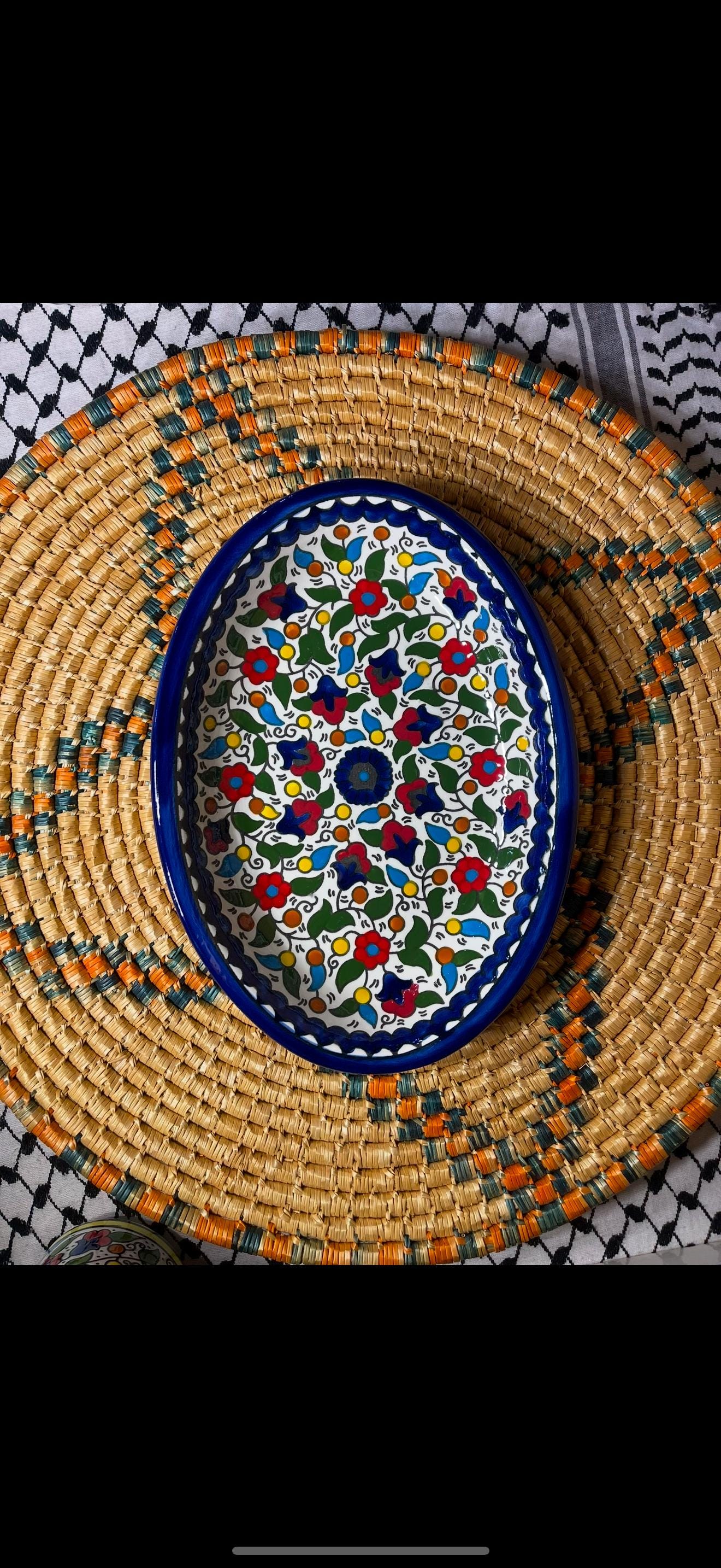 Oval Serving Platter Palestinian Pottery Oval Serving Platter Handmade ...