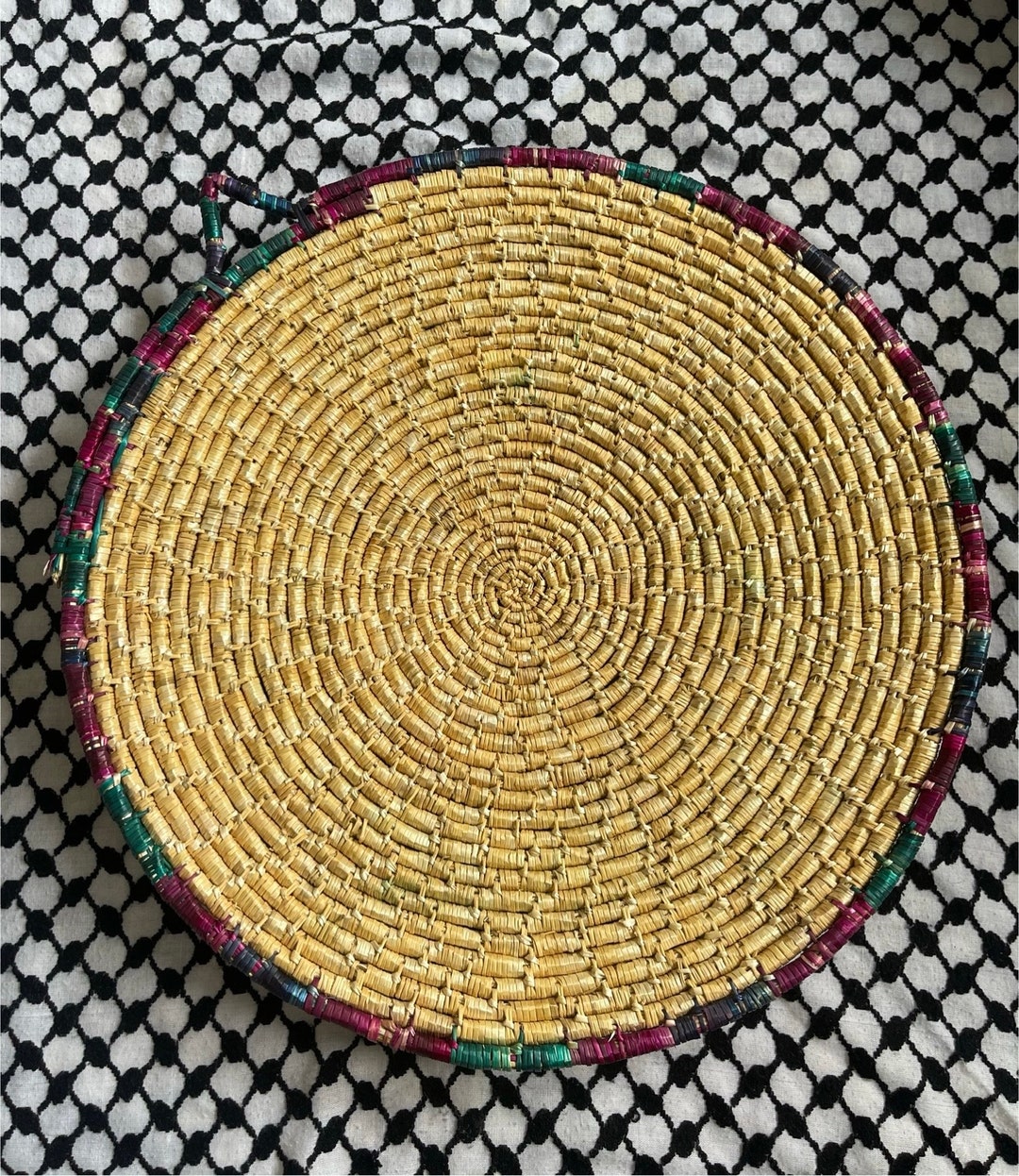 Palestinian Made Straw Tray 52 Cm Handmade by Palestinian Families ...