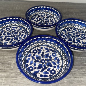 Bowls Flat Style Set of 4 Ceramic Handmade 15 Cm Palestinian Pottery ...