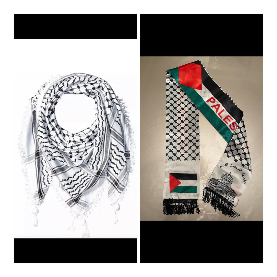 Keffiyeh Scarfs Bundle Large and Small Palestinian Arafat White & Black ...