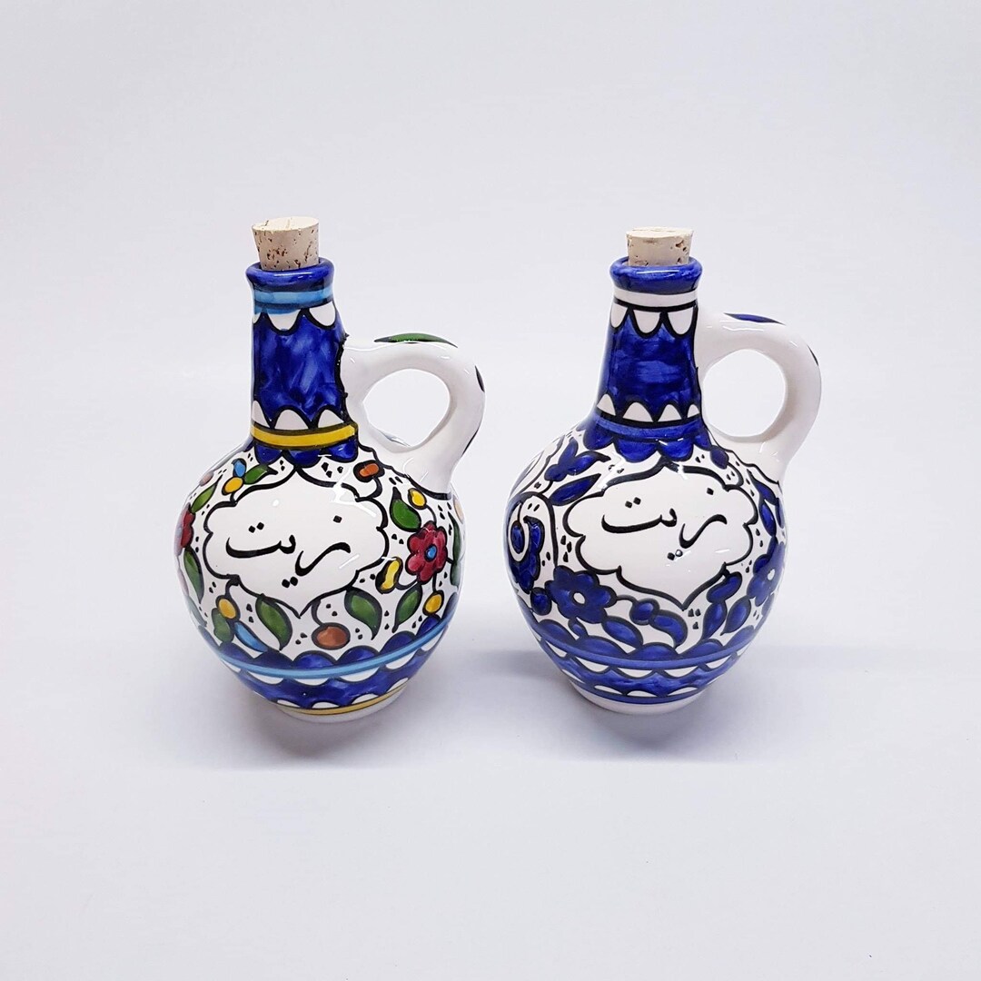 Palestinian Pottery Olive Oil Dispenser Ceramic Handmade & Hand Painted ...