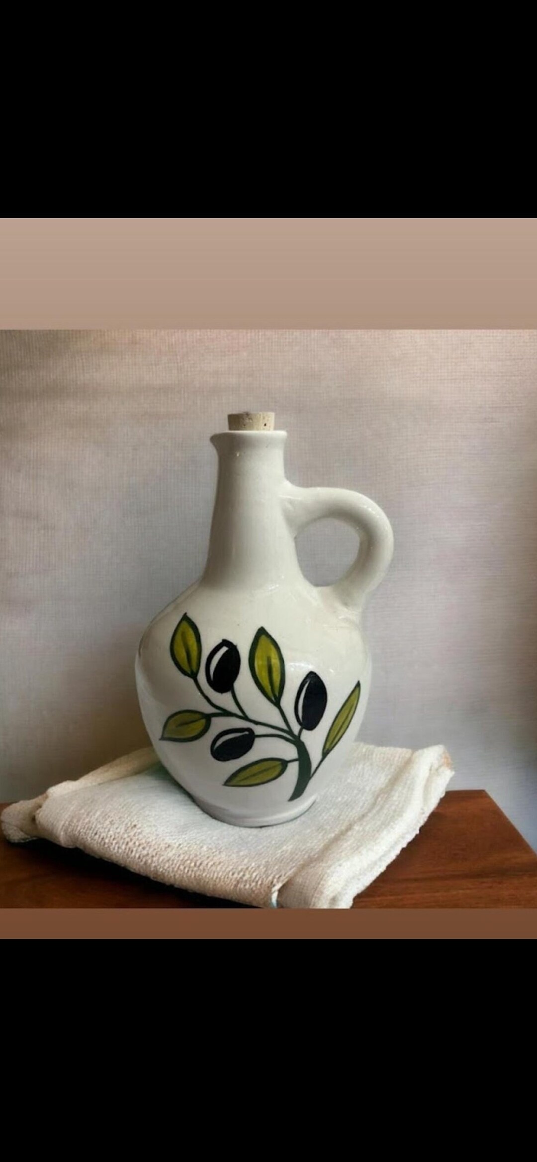 Palestine Pottery Olive Branch Palestinian Ceramic Oil Dispenser Bottle ...