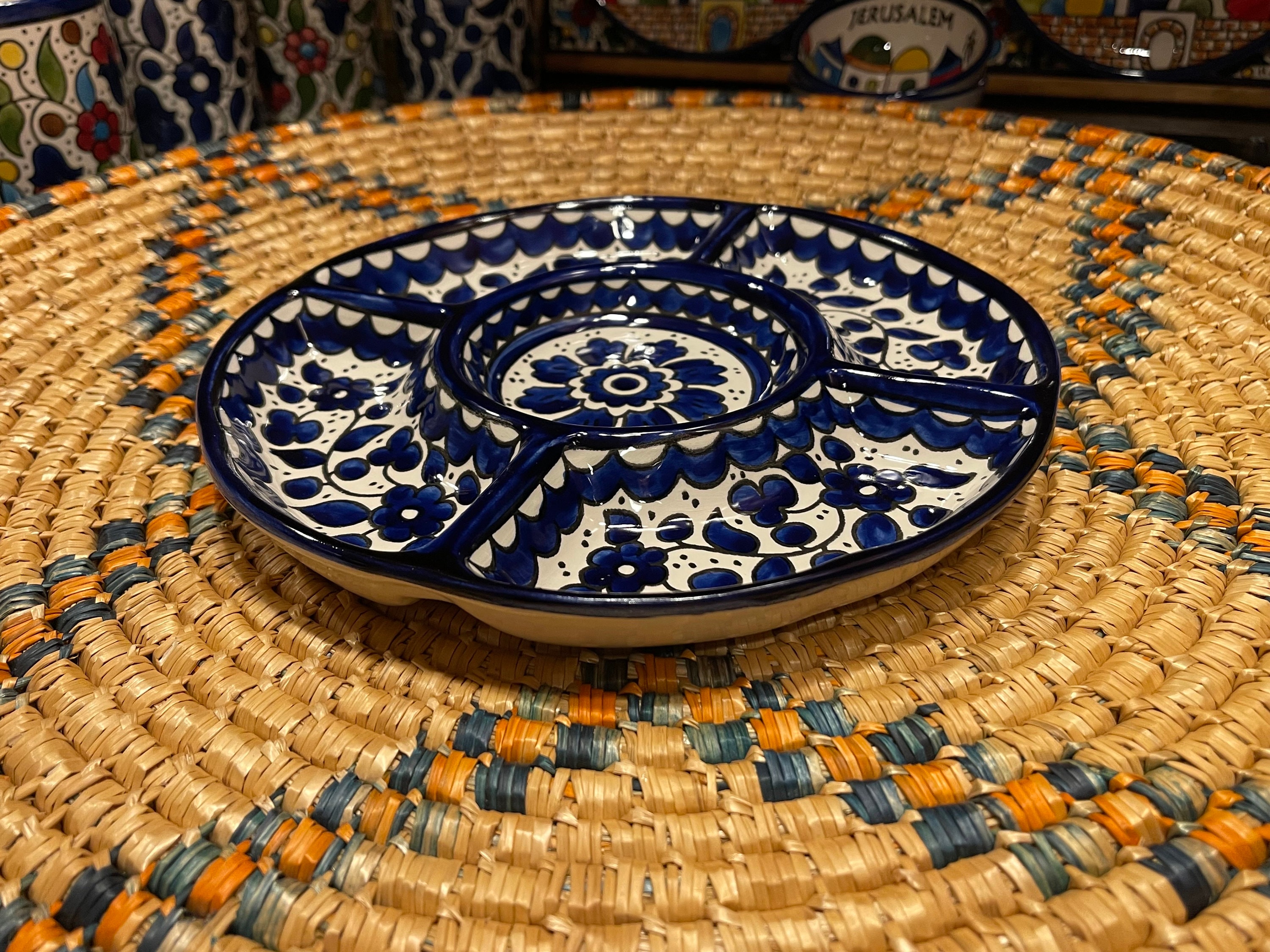 Palestine Pottery Divided Plate 23 Cm Ceramic Handmade and Hand Painted ...