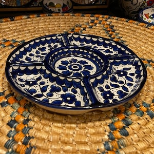 Palestine Pottery Divided Plate 23 Cm Ceramic Handmade and Hand Painted ...