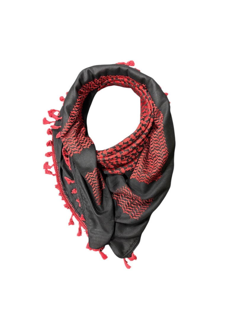 Black & Red Keffiyeh Cotton High Quallity Made in Palestine - Etsy