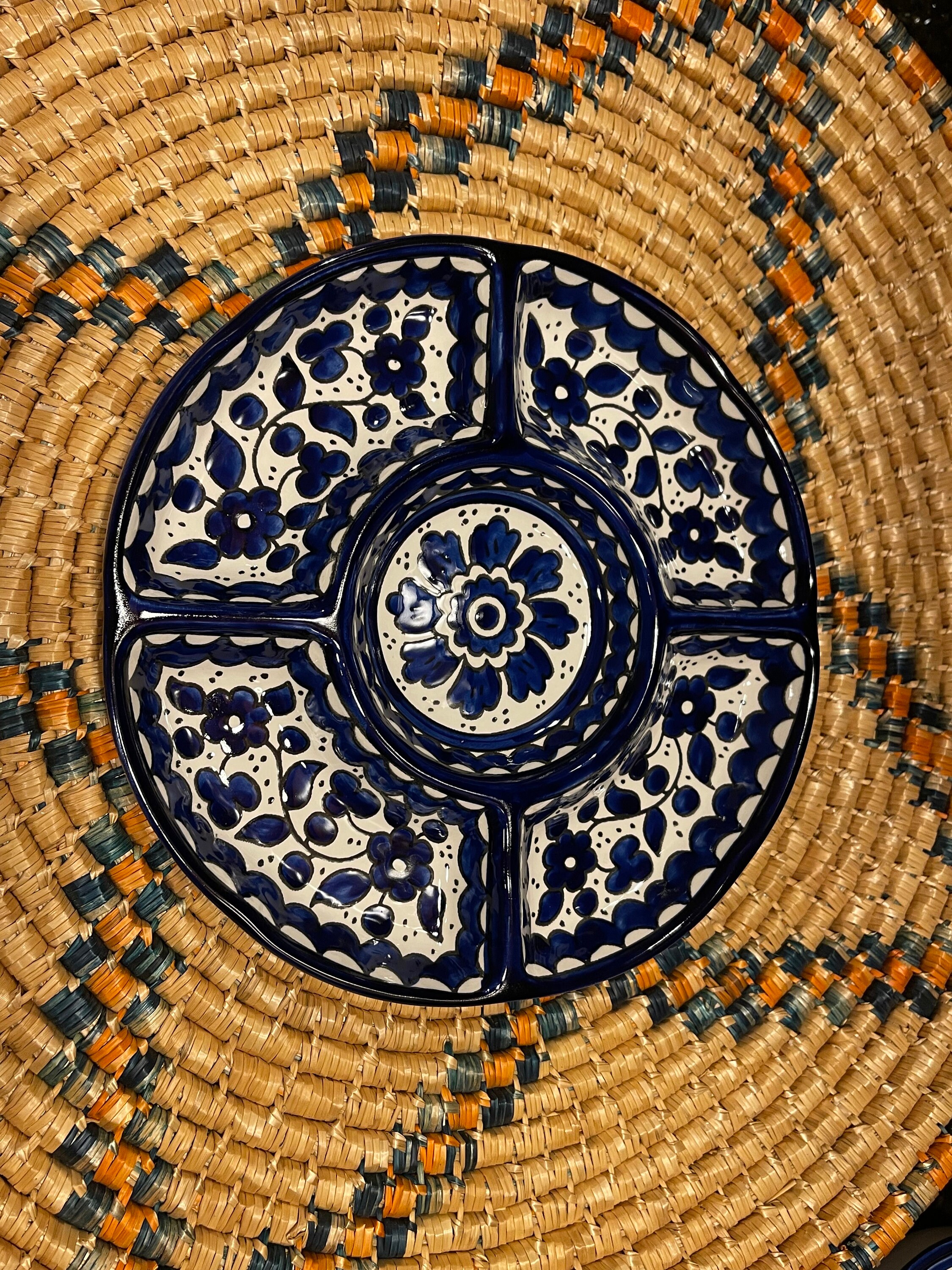 Palestine Pottery Divided Plate 23 Cm Ceramic Handmade and Hand Painted ...