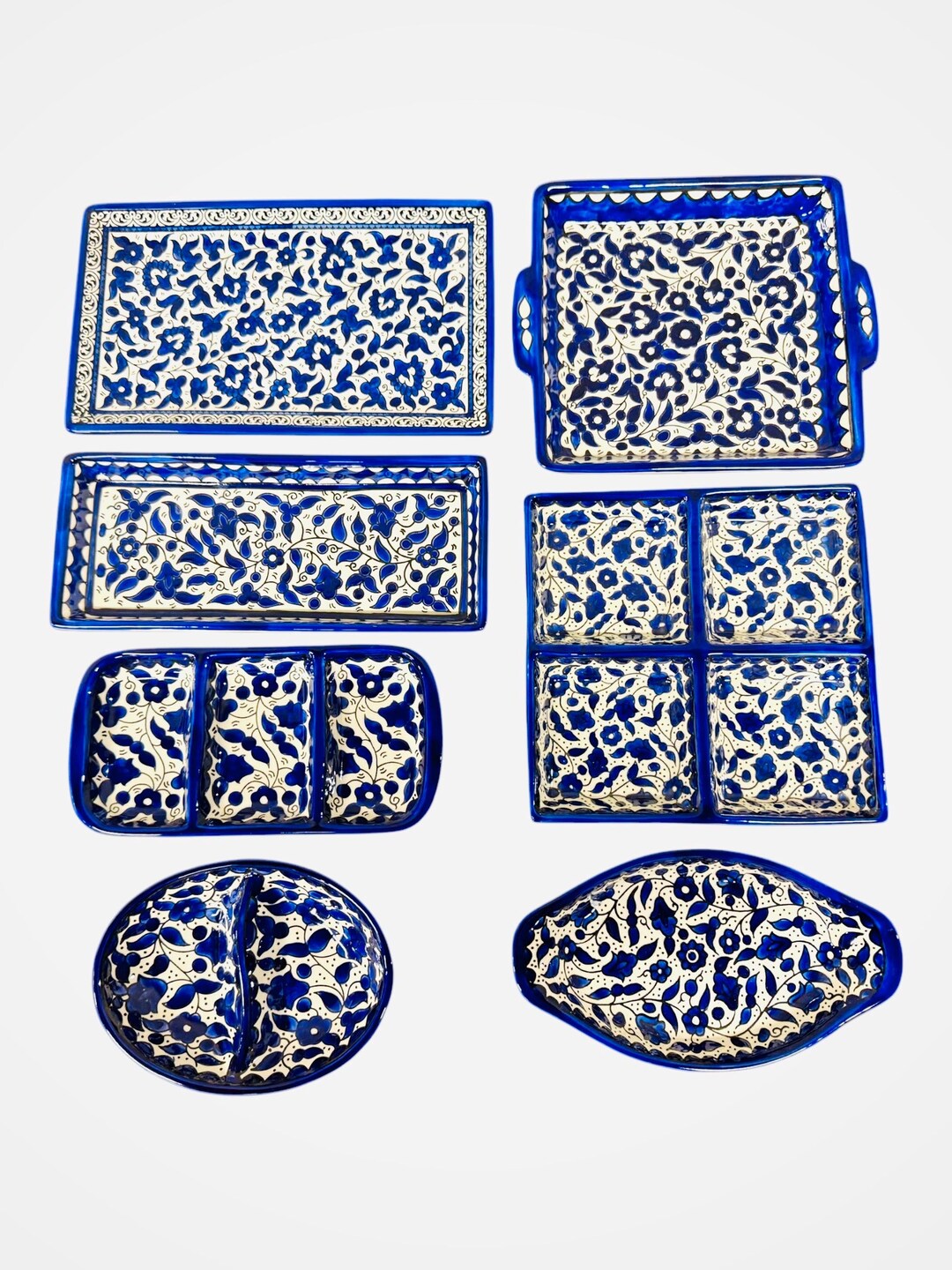 Palestinian Pottery Full Set of Platters || Ceramic and Hand Painted ...