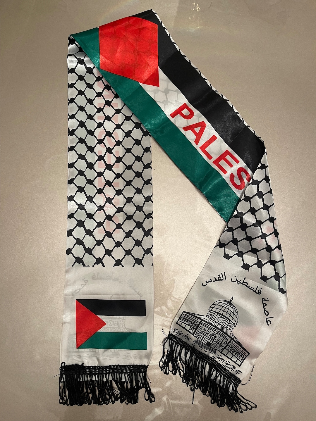 Keffiyeh (palestinian Seller) Scarf Palestinian White & Black Small ...