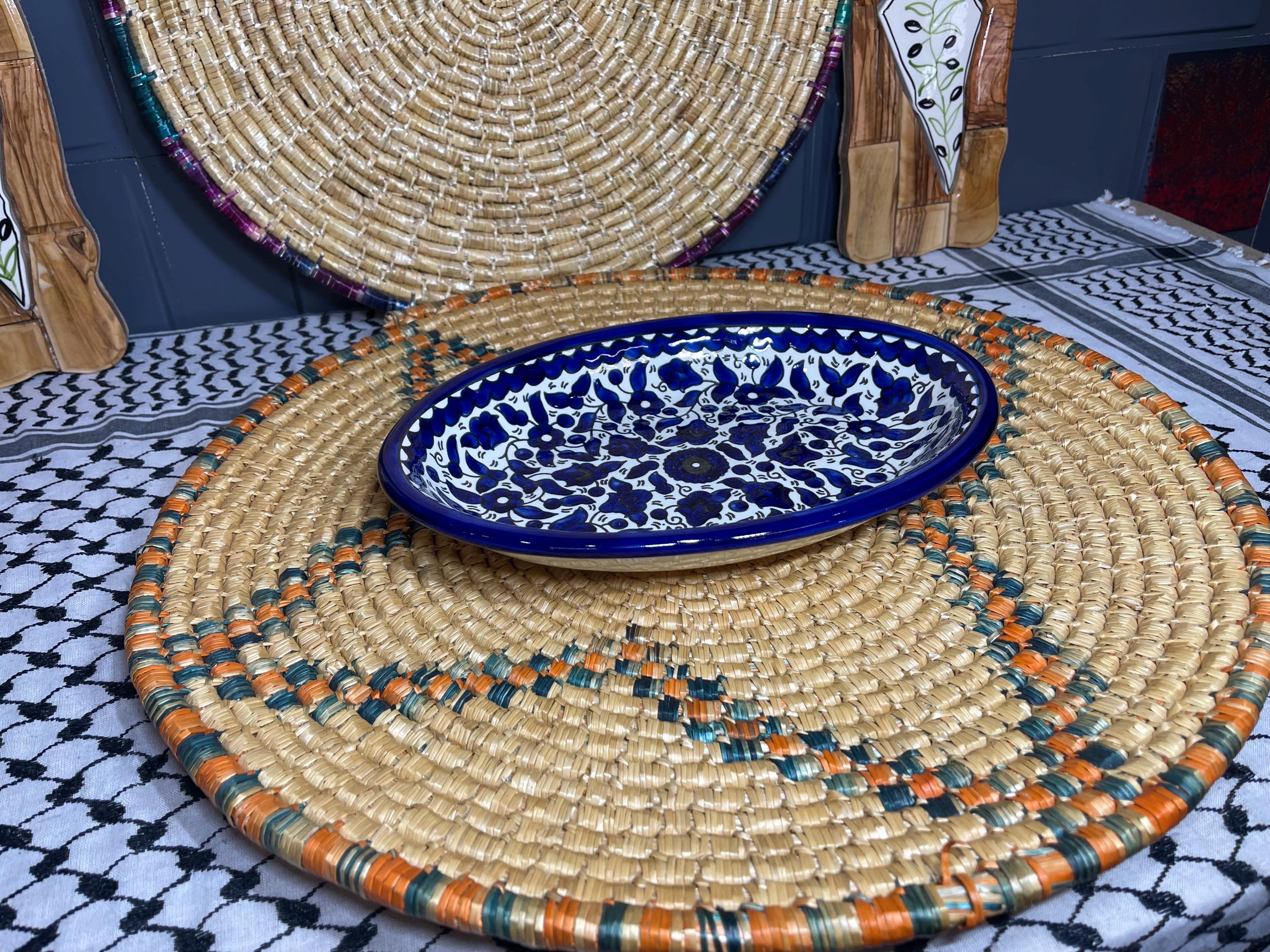 Oval Serving Platter Palestinian Pottery Oval Serving Platter Handmade ...
