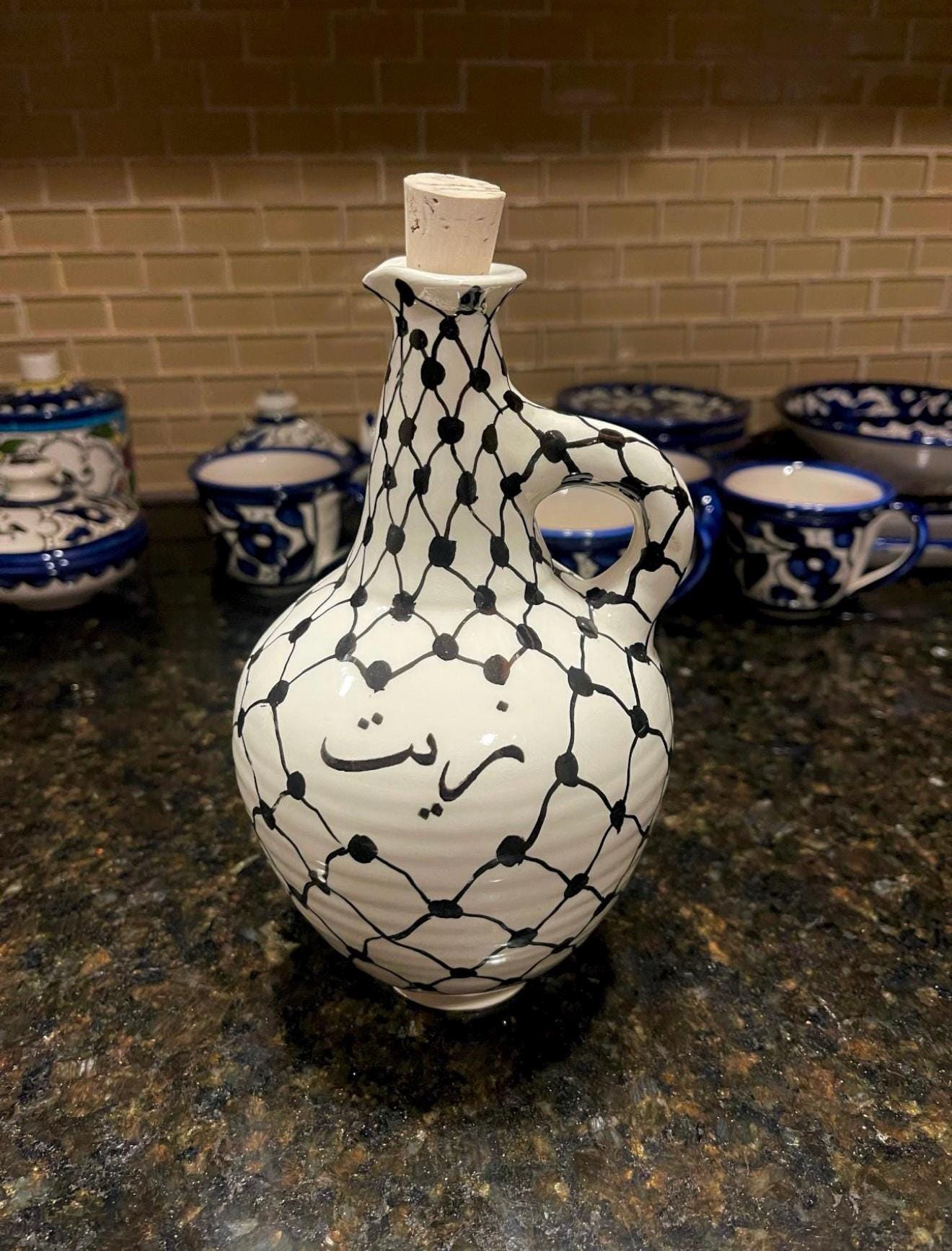Palestinian Pottery | Olive Oil Dispenser | Ceramic Handmade & Hand ...