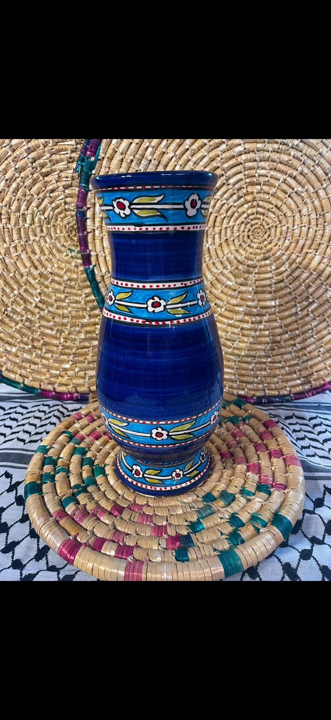 Palestinian Pottery Ceramic Vase Hand Painted and Handmade in Palestine ...