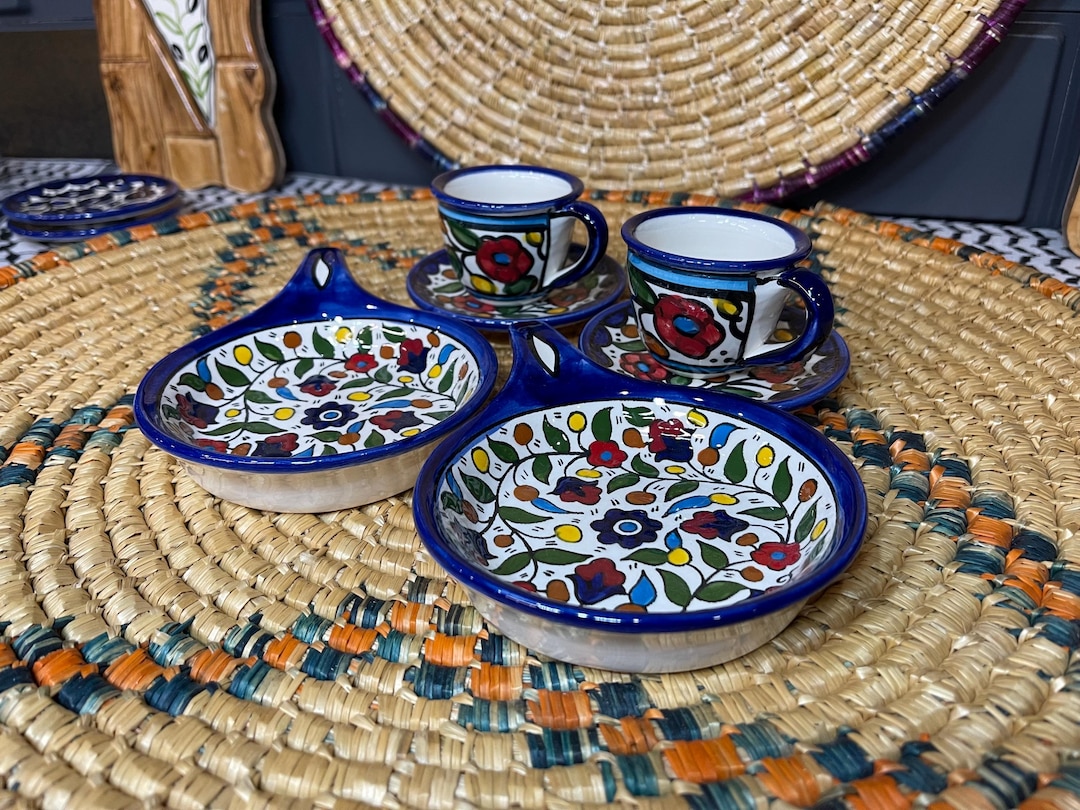 Palestine Pottery Coffee Cups Set of 2 Ceramic Handmade in Palestine ...