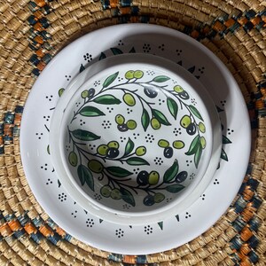 Palestinian Pottery Set of Two Plates and One Bowl Olive Branch ...