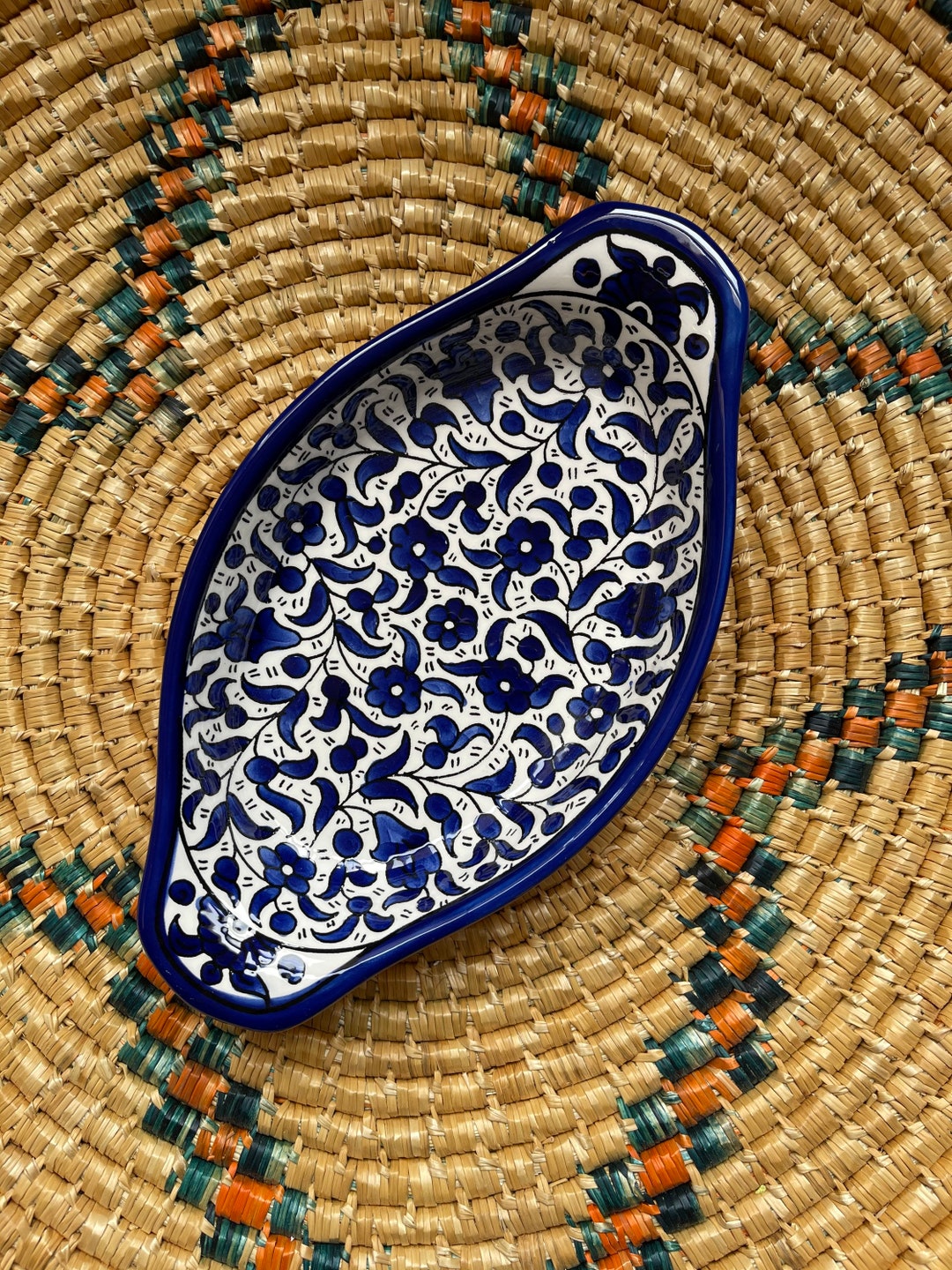 Palestine Pottery Oval Plate Handmade Ceramic Plate With Handles - Etsy