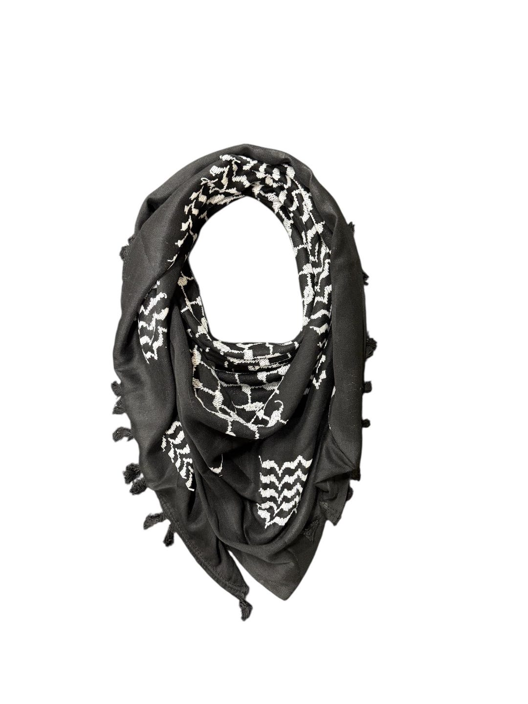 Black & White Keffiyeh Cotton High Quallity Made in Palestine - Etsy
