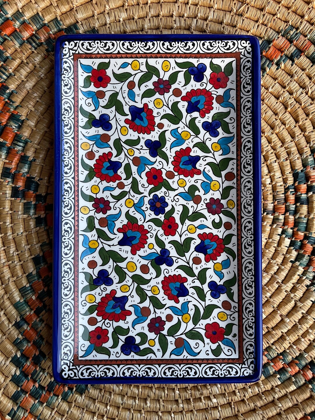 Tray | Rectangular Platter Palestine Pottery Ceramic Handmade & Hand ...