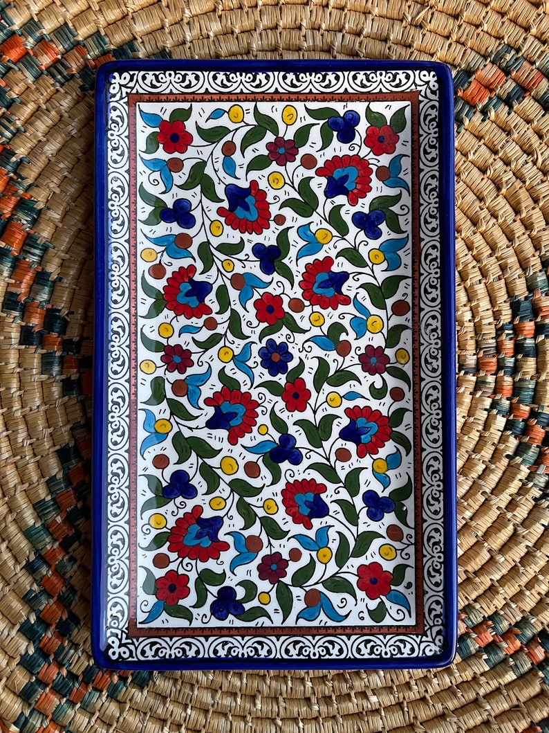 Tray | Rectangular Platter Palestine Pottery Ceramic Handmade & Hand ...