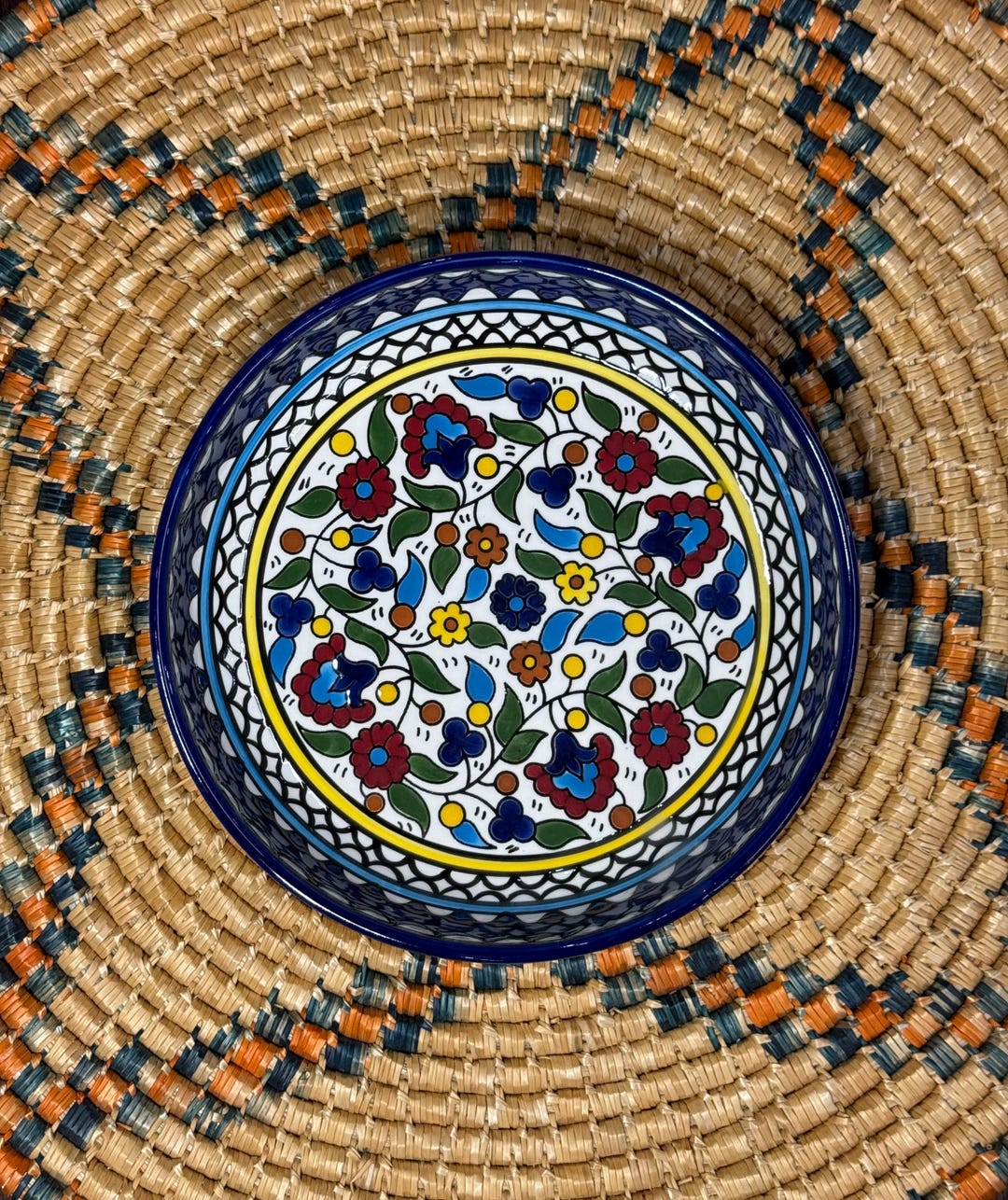 Ceramic Pottery Bowl 23 Cm Art Piece Handmade Crafted by Palestinian ...