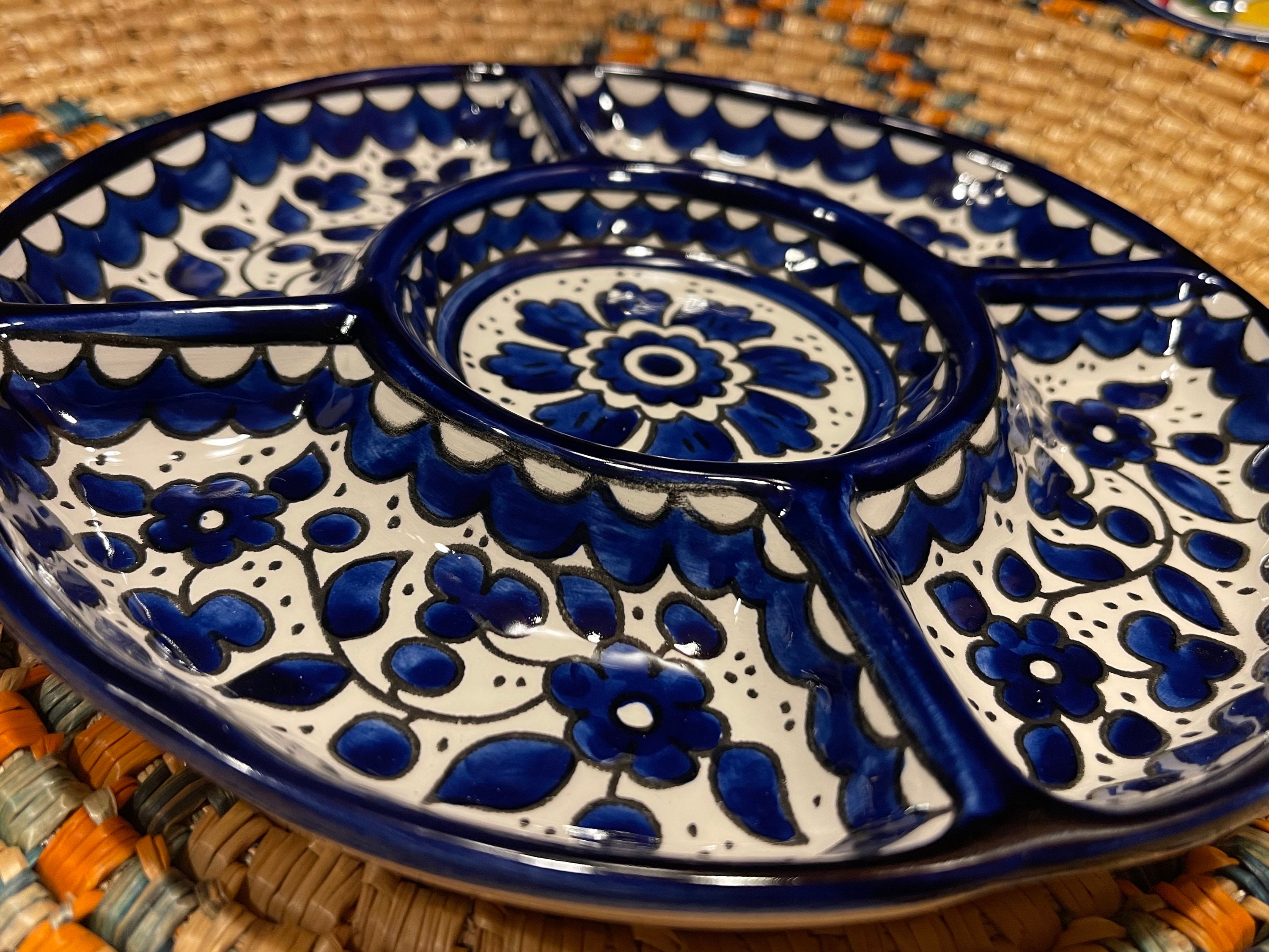 Palestine Pottery Divided Plate 23 Cm Ceramic Handmade and Hand Painted ...