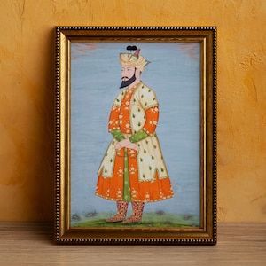 Indian Art: Portrait of Mughal Emperor Babur (premium Giclée Art Print ...