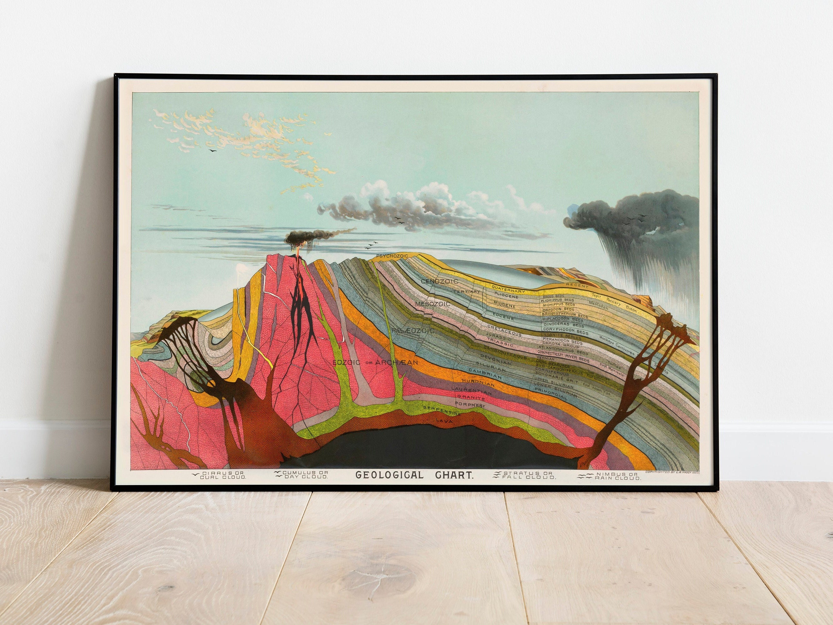 Geological Chart vintage Earth Geology Diagram Poster Hi-res - Etsy