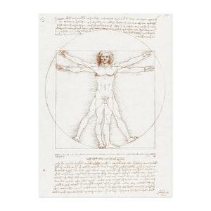 Leonardo Da Vinci Print: Vitruvian Man (premium Giclée Art Print of ...