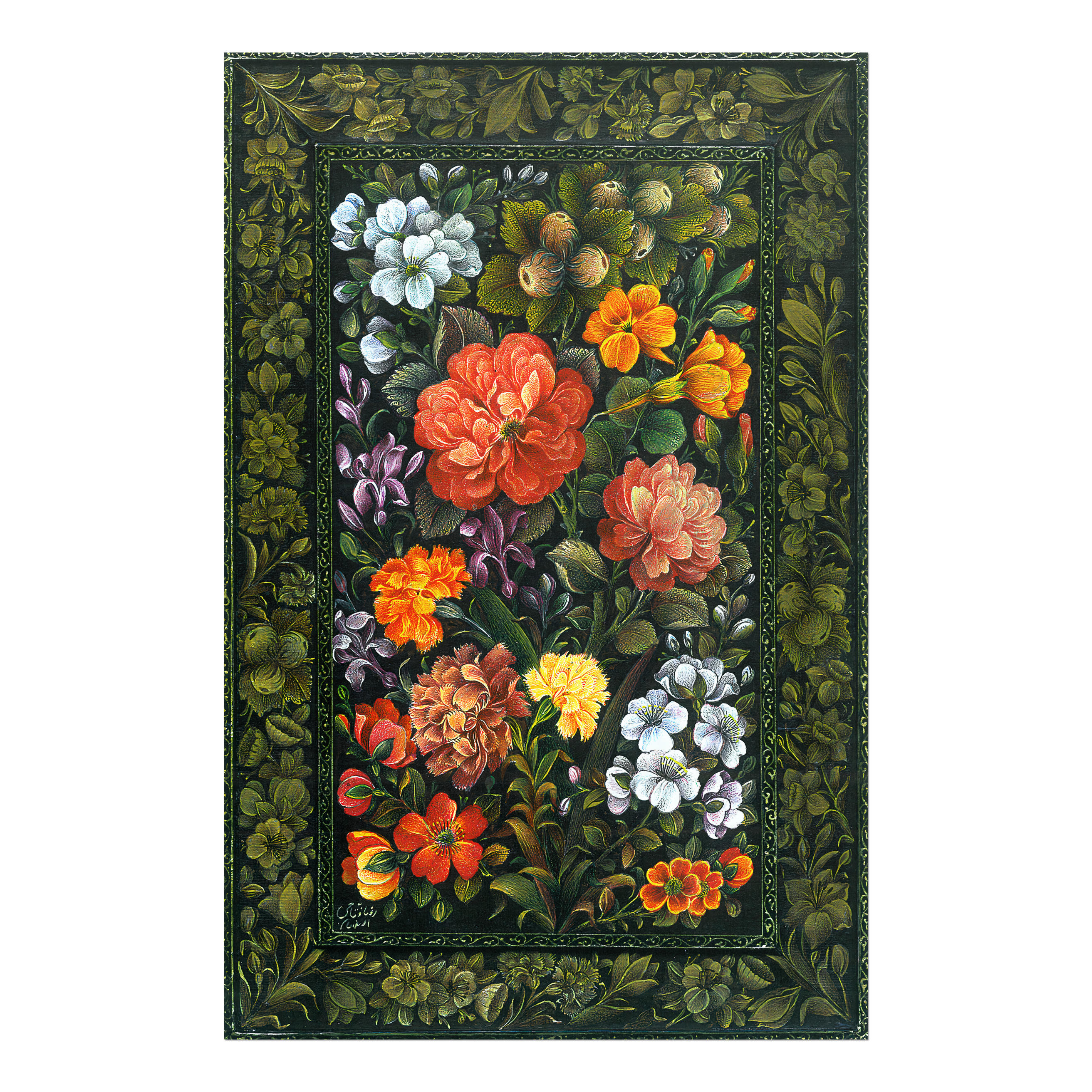 Gol-o-morgh (flower & Bird) Traditional Persian / Islamic Tazhib Art ...