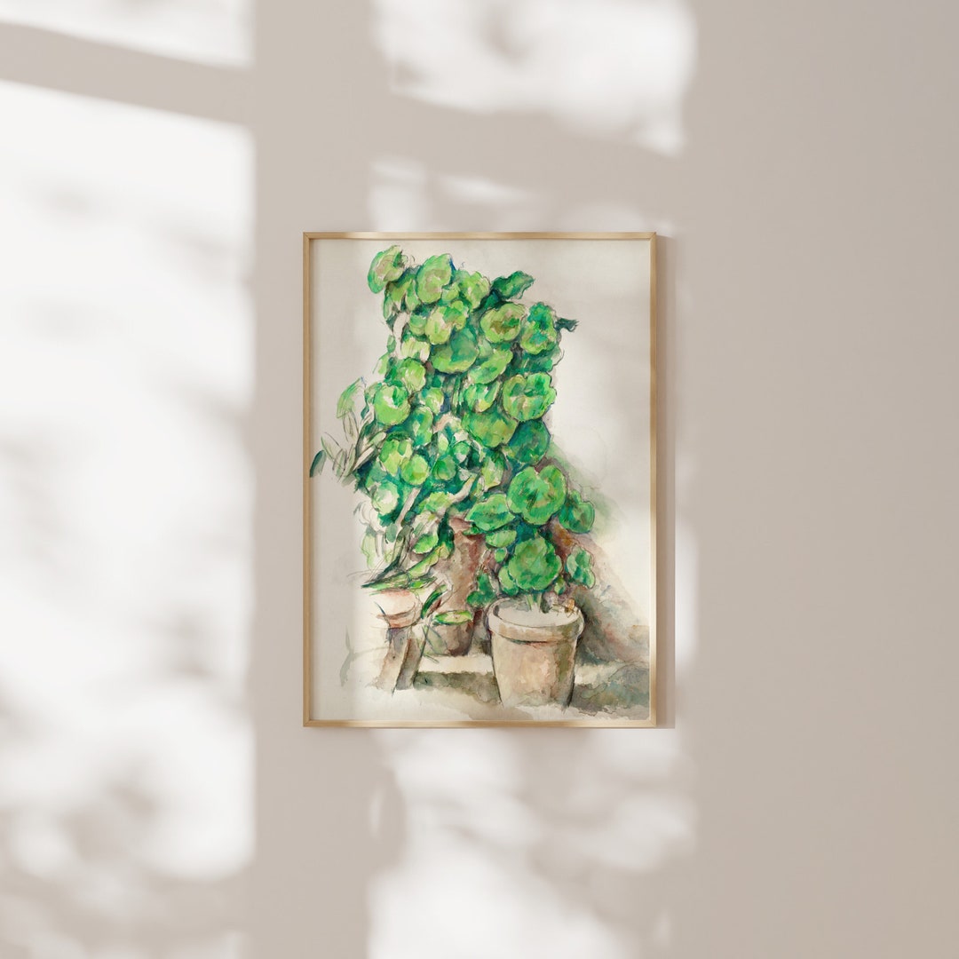 Paul Cézanne Print: Geraniums (premium Giclée Art Print of Green ...