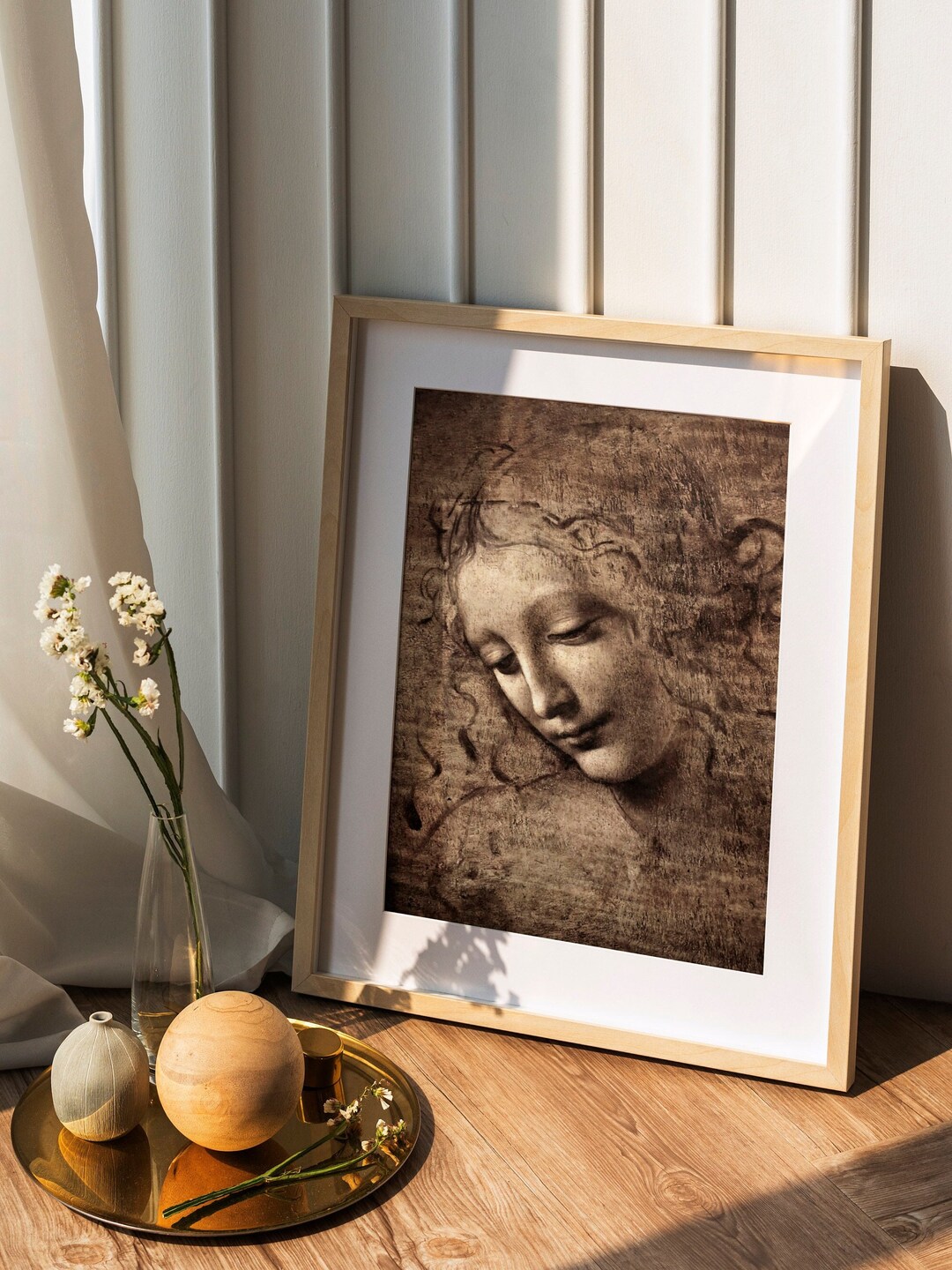 Leonardo Da Vinci Print: La Scapigliata premium Giclée Art Print of Italian Renaissance Painting ...
