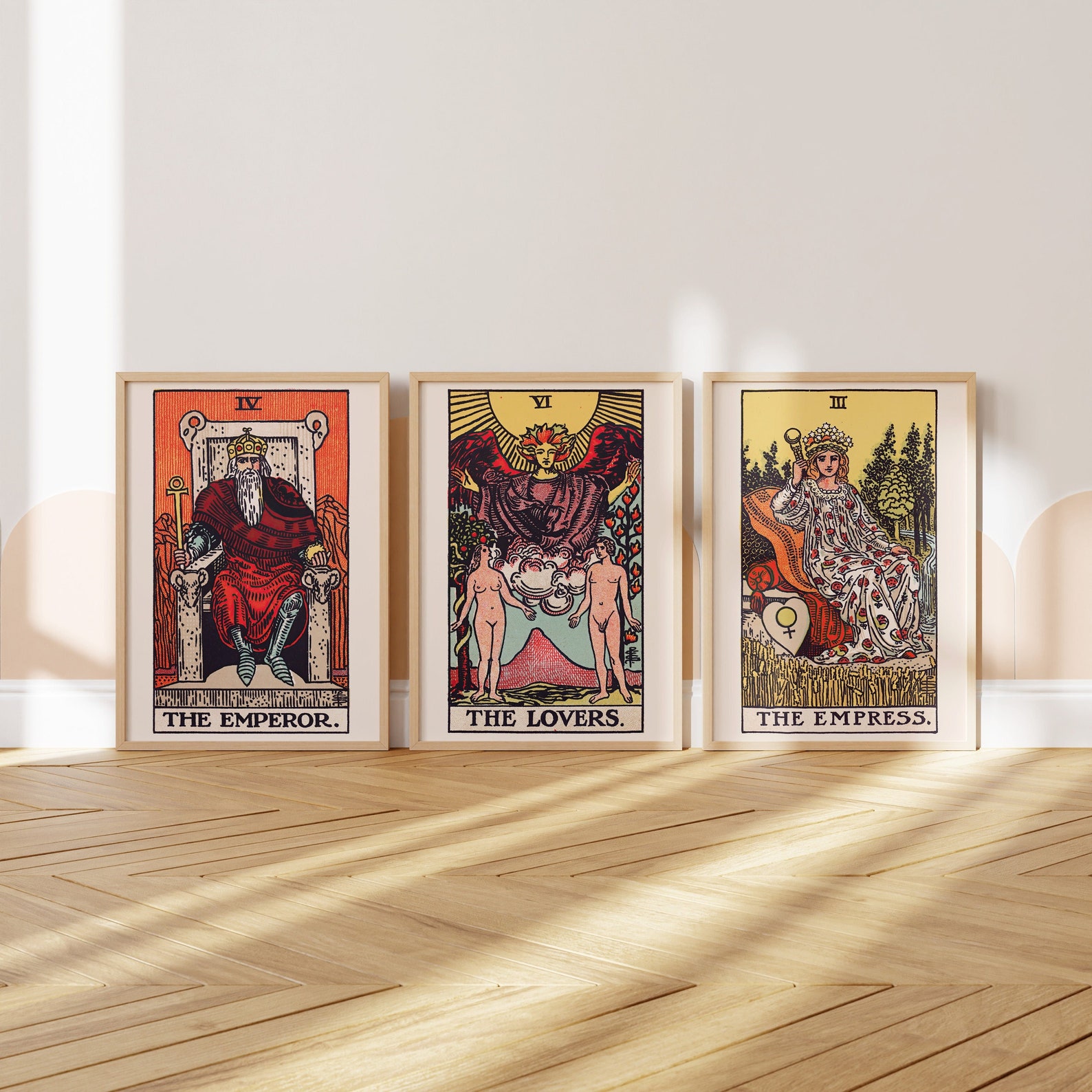 Set of 3 Tarot Prints: Emperor, Lovers & Empress (giclée Art Prints of ...