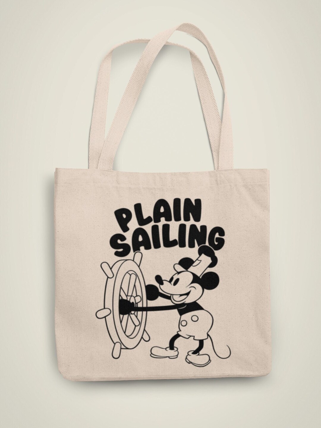 PLAIN SAILING Tote Bag Featuring Steamboat Willie (100% Recycled Fabric ...